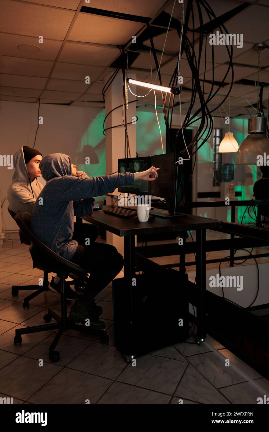 Man and woman hacking professional network to steal sensitive data ...