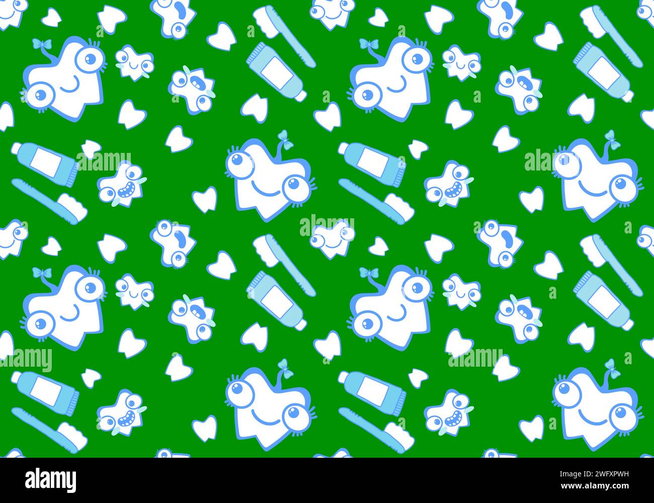 Cartoon kawaii retro medicine design seamless teeth and toothpaste ...