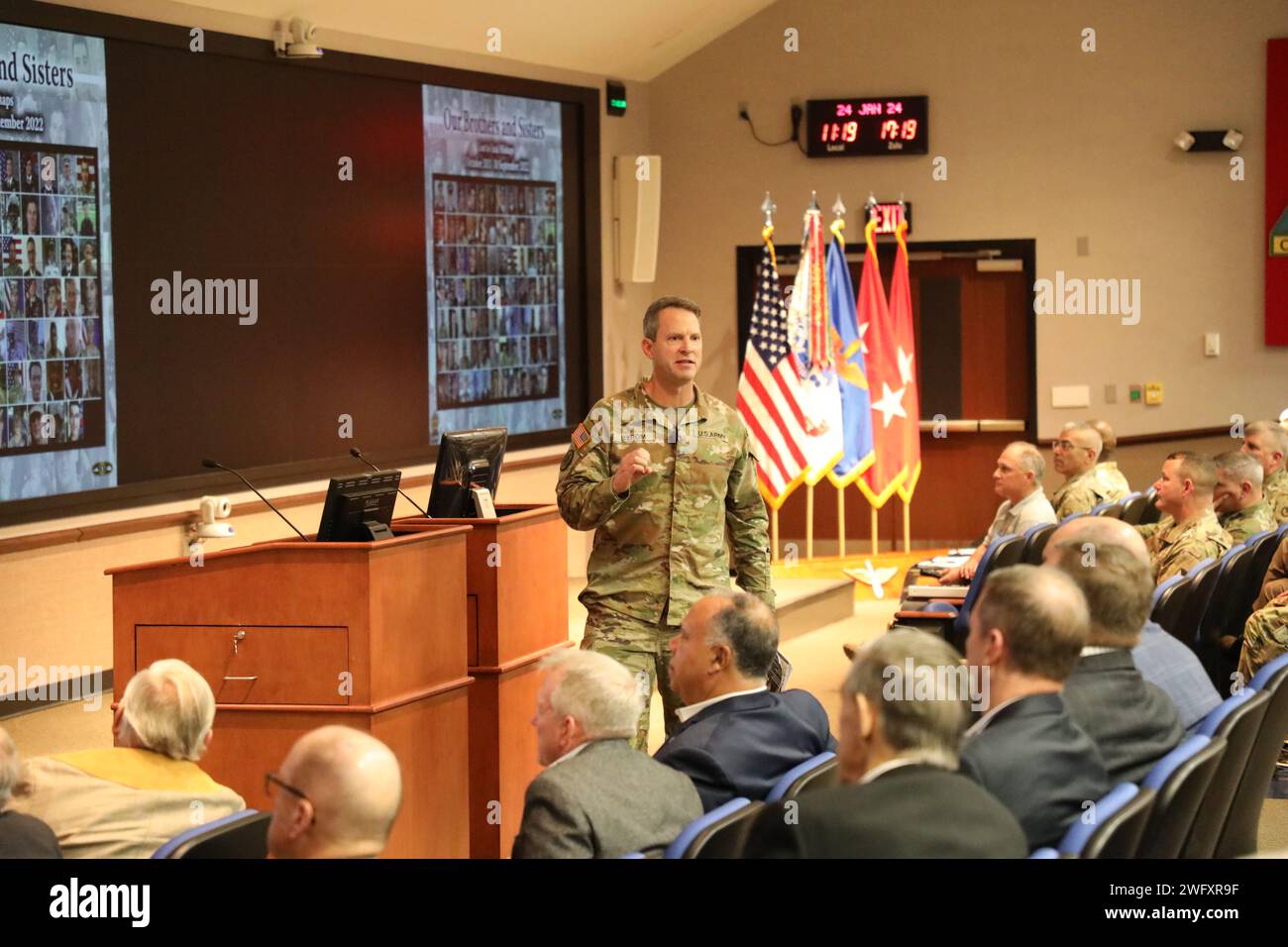 Brig. Gen. Jonathan Byrom, director of Army Safety, speaks during the Aviation Senior Leader ...