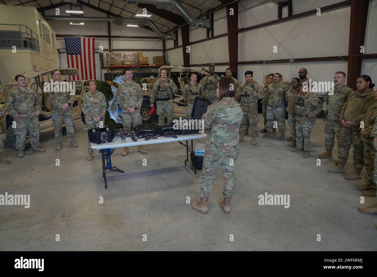 Chief Master Sergeant of the Air Force JoAnne S. Bass, speaks to Airmen ...