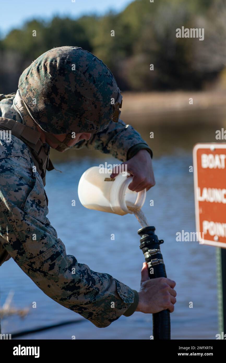 A U.S. Marine with Combat Logistics Battalion 24, 24th Marine ...