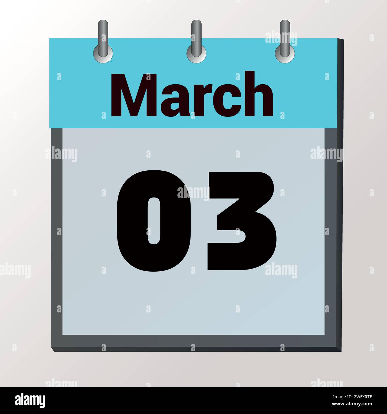 day on the calendar, vector image format, March 03 Stock Vector Image ...
