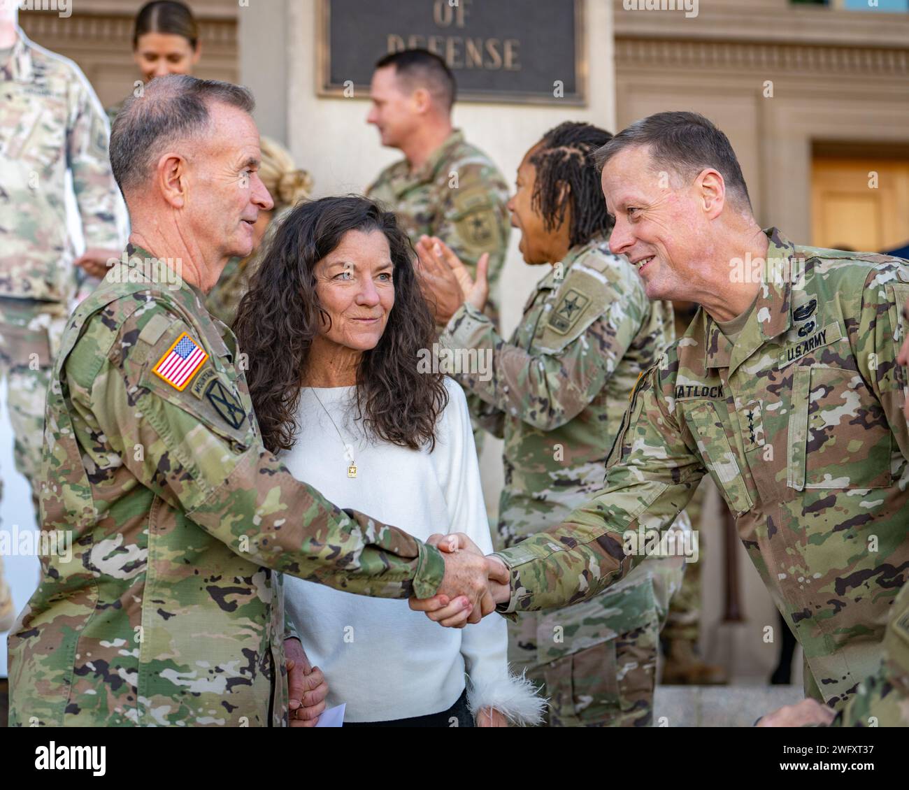 U.S. Army Lt. Gen. Patrick E. Matlock, right, the deputy chief of staff ...