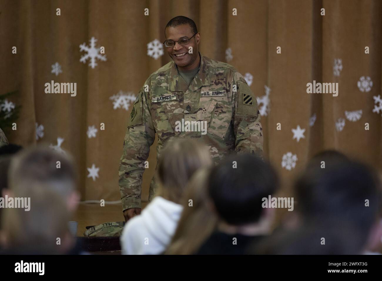 U.S. Army Jerrell Barber, a network communication systems specialist ...
