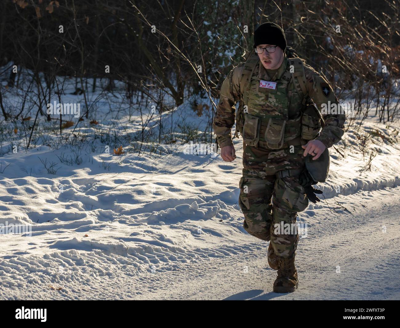 U.S. Army Pvt. Tre O'connell, a combat engineer with 9th Brigade ...