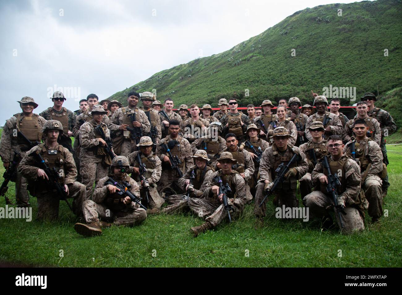 U.S. service members with Headquarters Battalion, Marine Corps Base ...