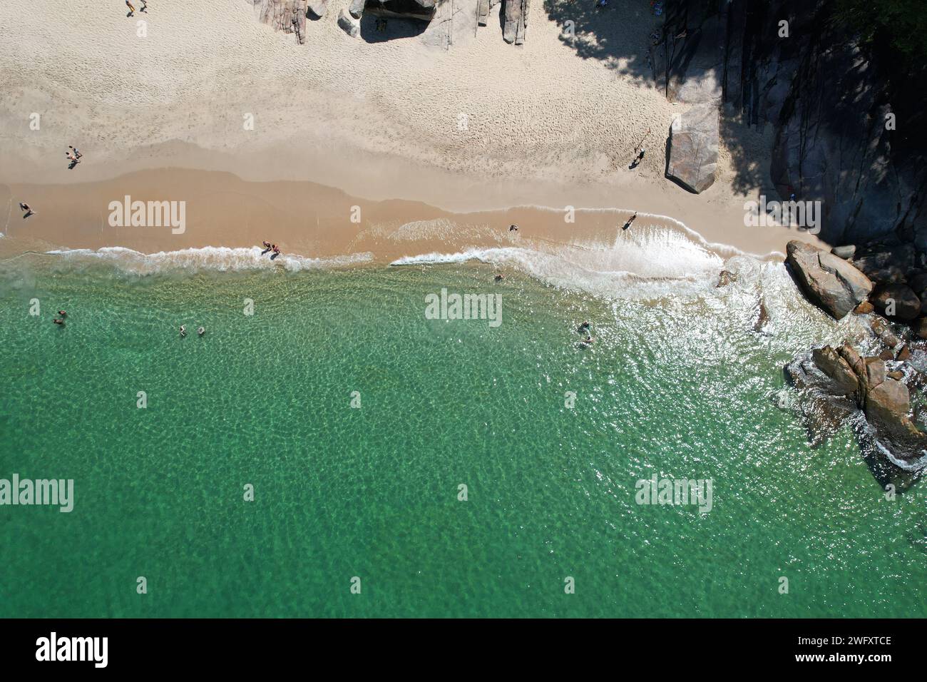 Drone view of Sununga Beach, Ubatuba, Brazil Stock Photo - Alamy