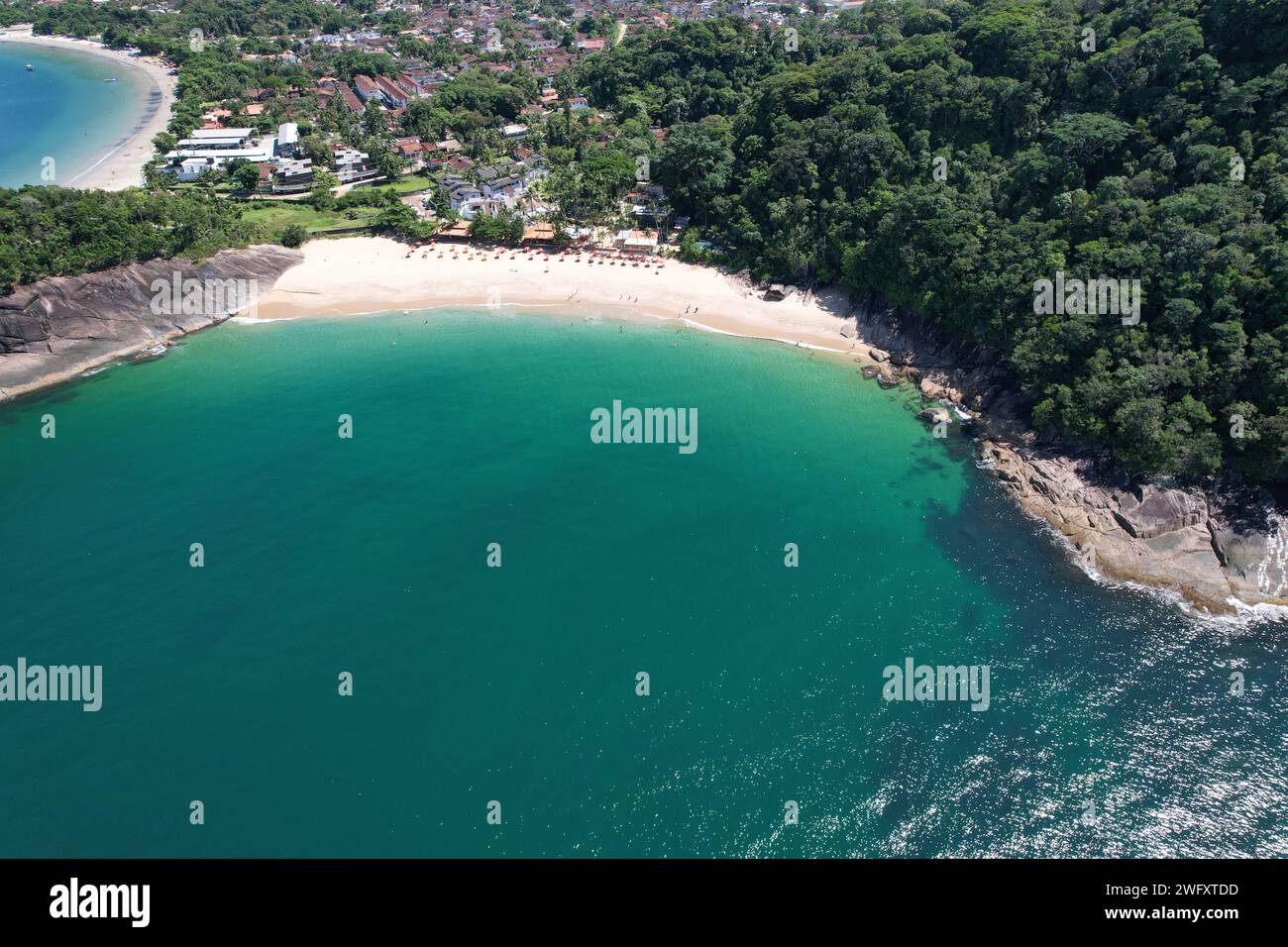Drone view of Sununga Beach, Ubatuba, Brazil Stock Photo - Alamy