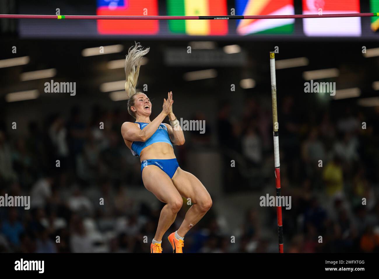 Elina LAMPELA participating in the Pole Vault at the World Athletics Championships in Budapest ...
