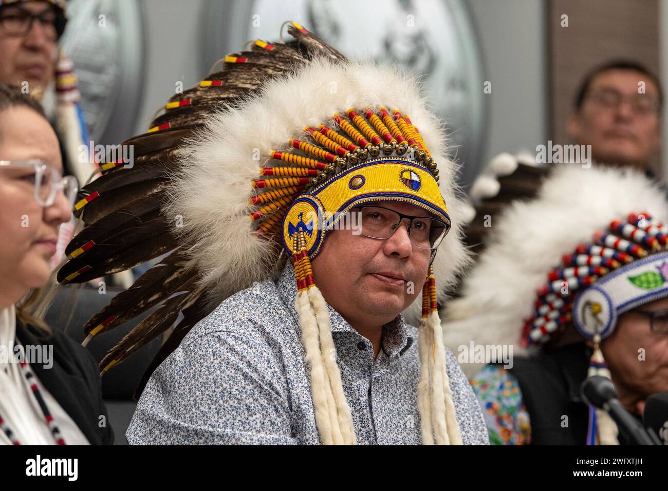 Saskatoon, Can. 31st Jan, 2024. Chief Wally Burns of James Smith Cree ...