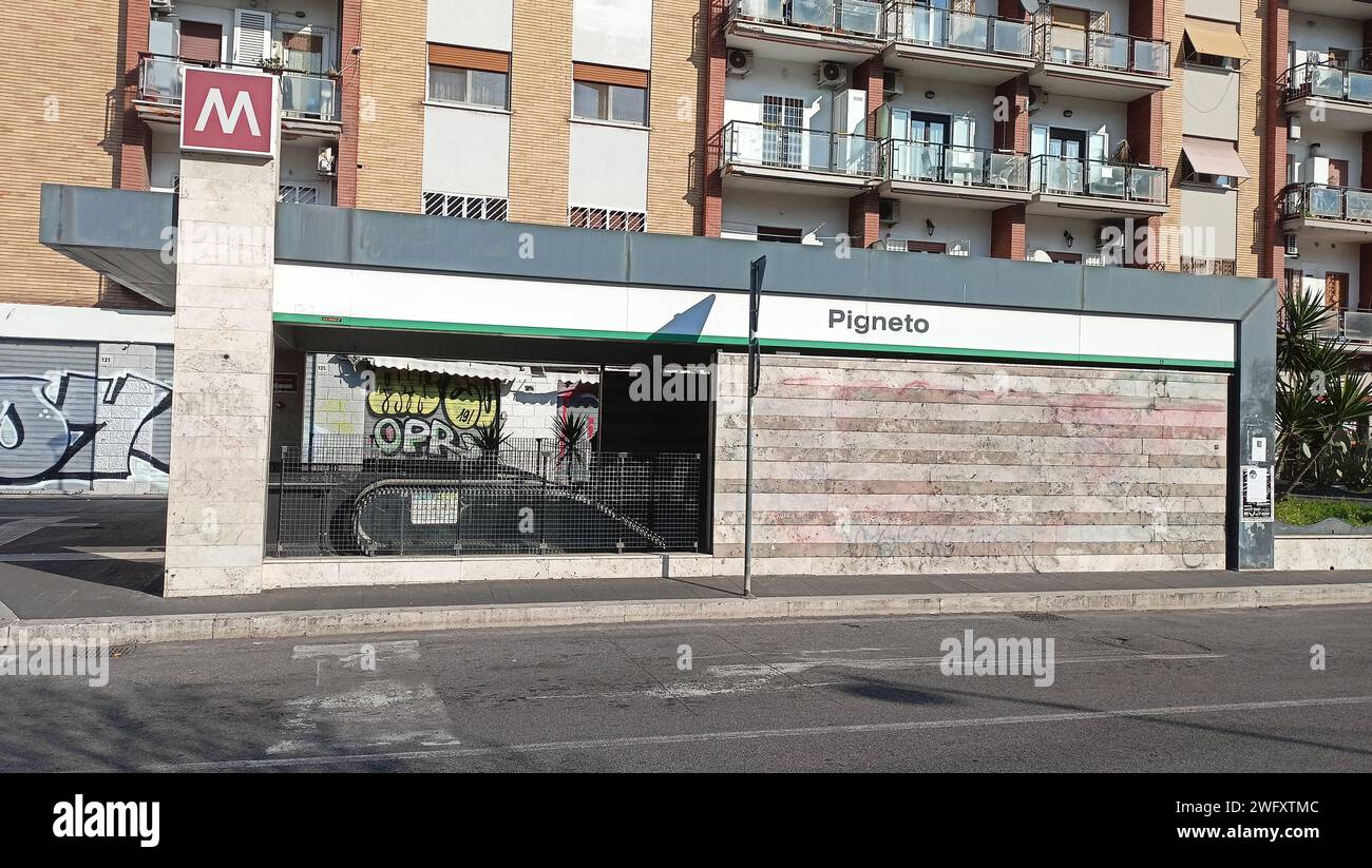 The bloodstains on the ground near Metro C Pigneto where a 15 year old ...