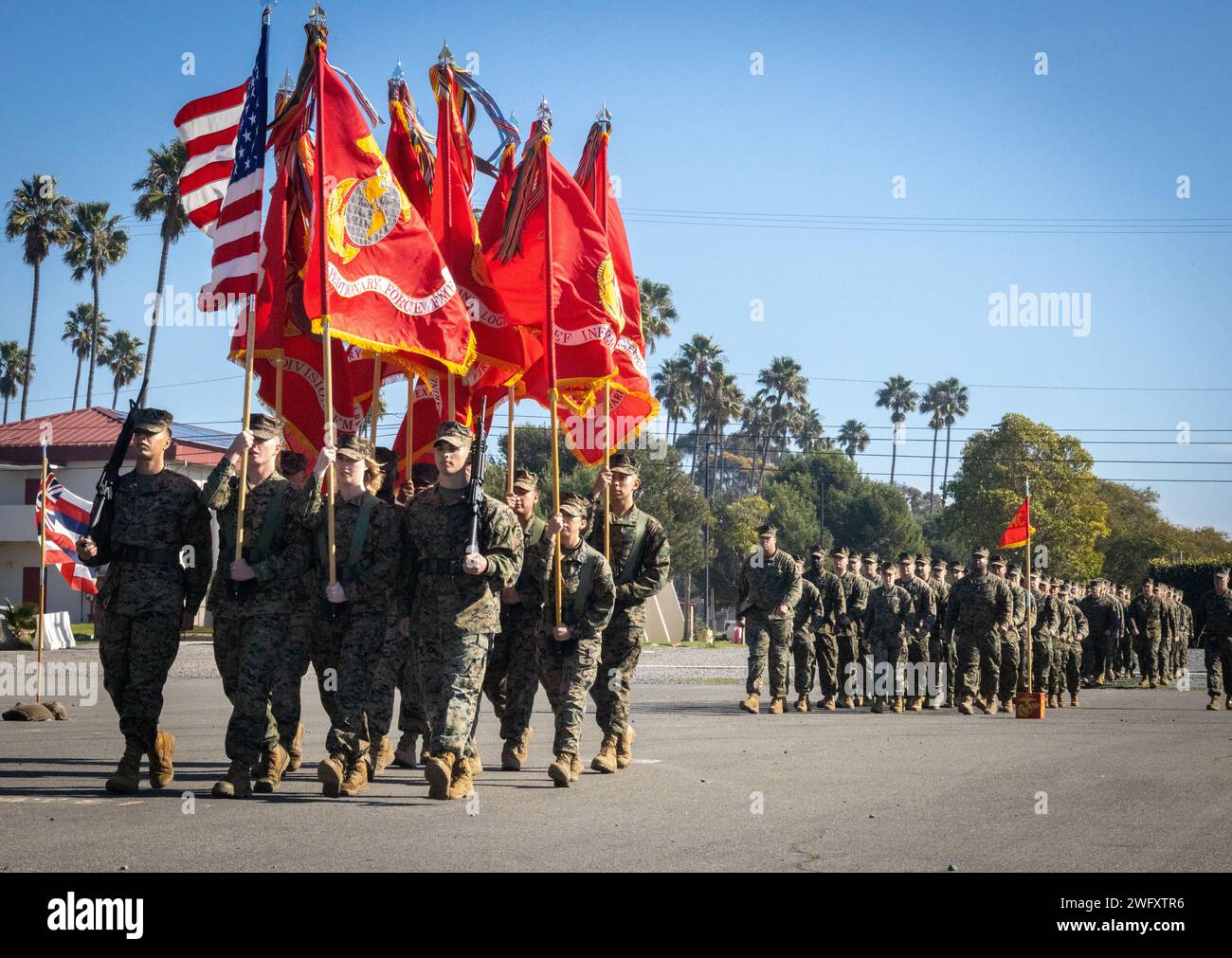U.S. Marine Corps Color Guard, with I Marine Expeditionary Force ...