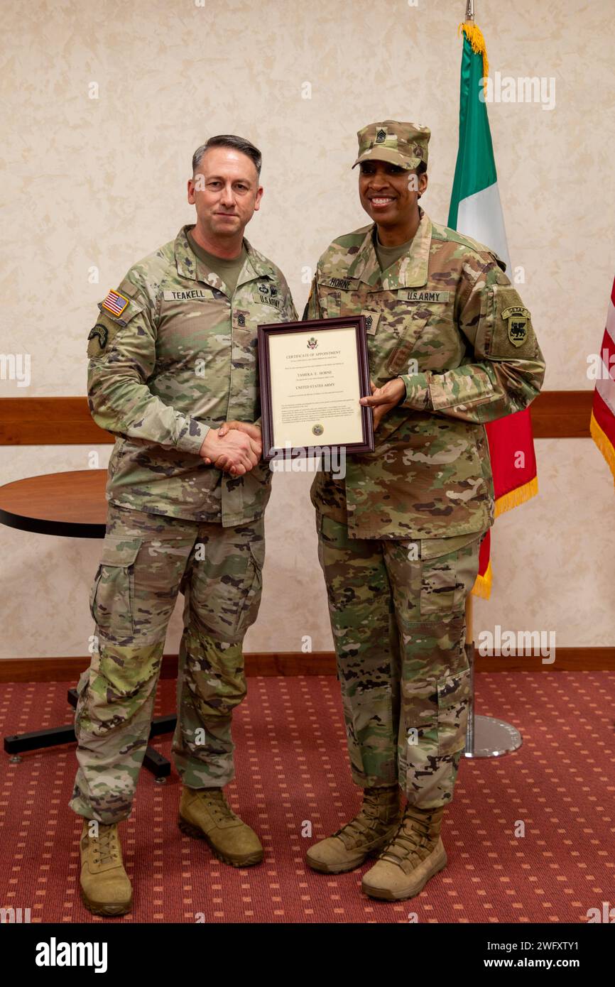 U.S. Army Master Sgt. Tameka Horne is laterally appointed to Sgt. Maj ...