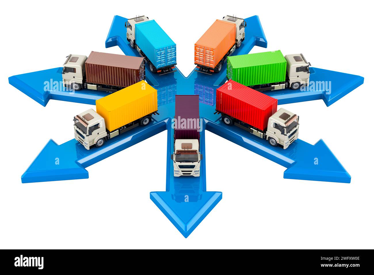 Freight transportation, concept. 3D rendering isolated on white ...