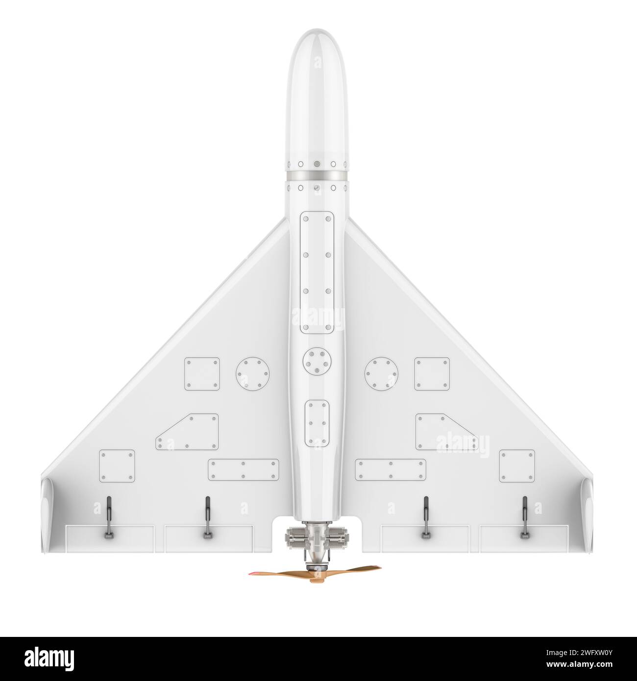 Kamikaze drone, top view. 3D rendering isolated on white background ...