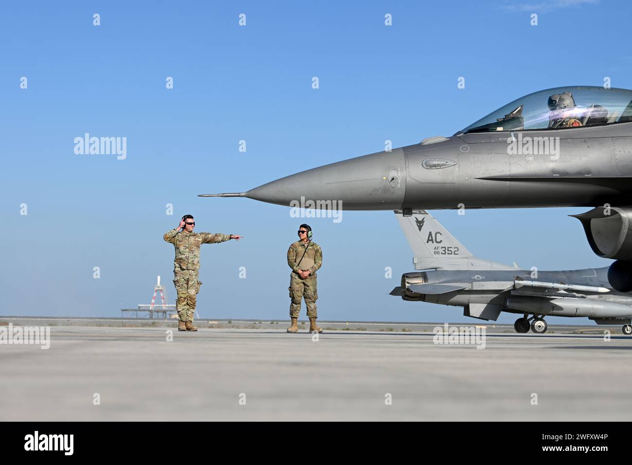 U.S. Air Force Senior Airman Michael Ortolani, an F-16 crew chief ...