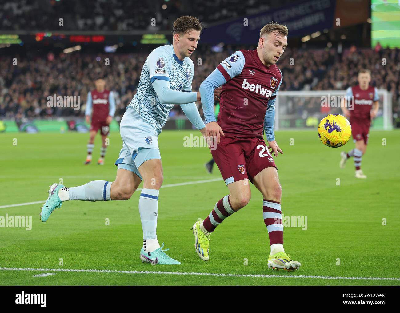 London, UK. 1st Feb, 2024. Illya Zabarnyi of Bournemouth and Jarrod ...