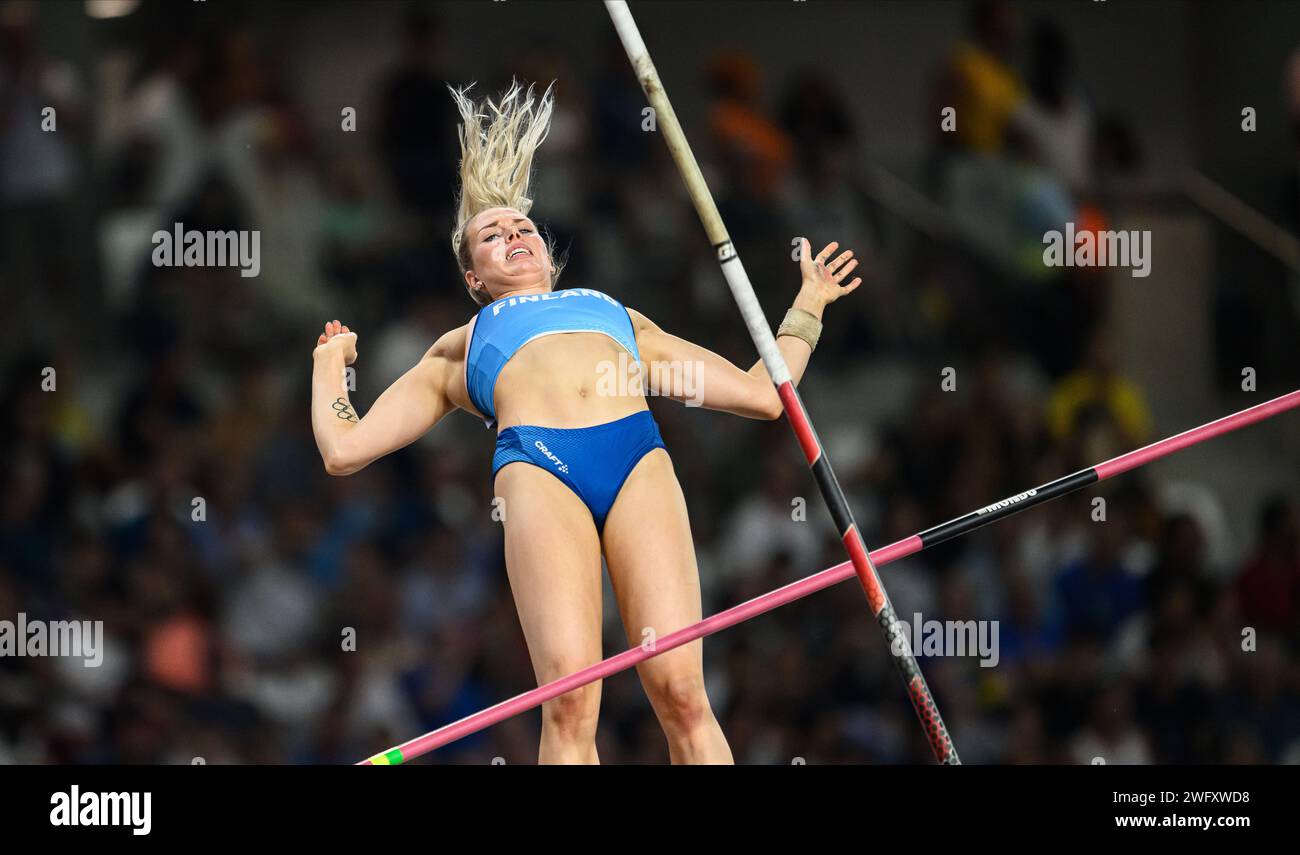 Elina LAMPELA participating in the Pole Vault at the World Athletics Championships in Budapest ...