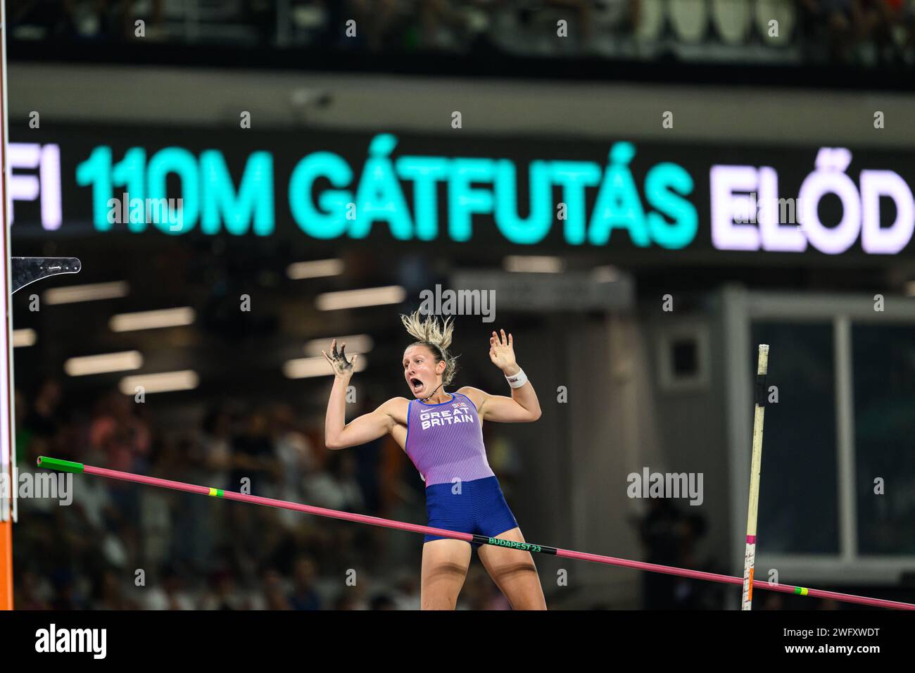 Holly Bradshaw Participating In The Pole Vault At The World Athletics