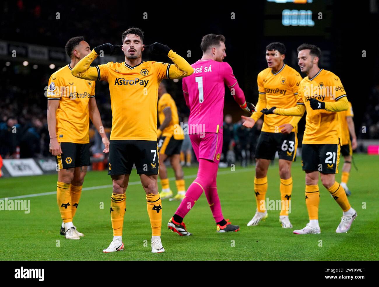 Wolverhampton Wanderers' Pedro Neto celebrates scoring their side's ...