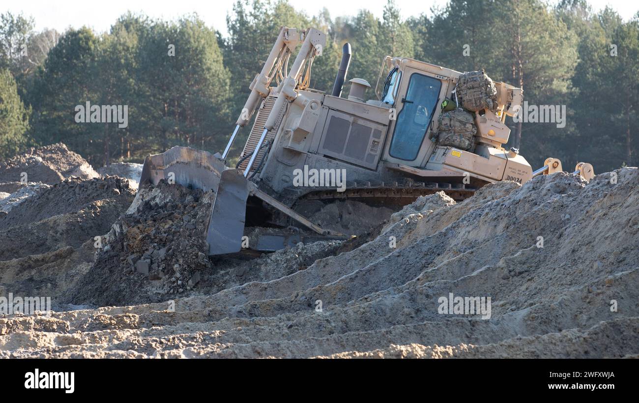 A Caterpillar D9 “Bulldozer” assigned to the Alpha Company, 40th ...