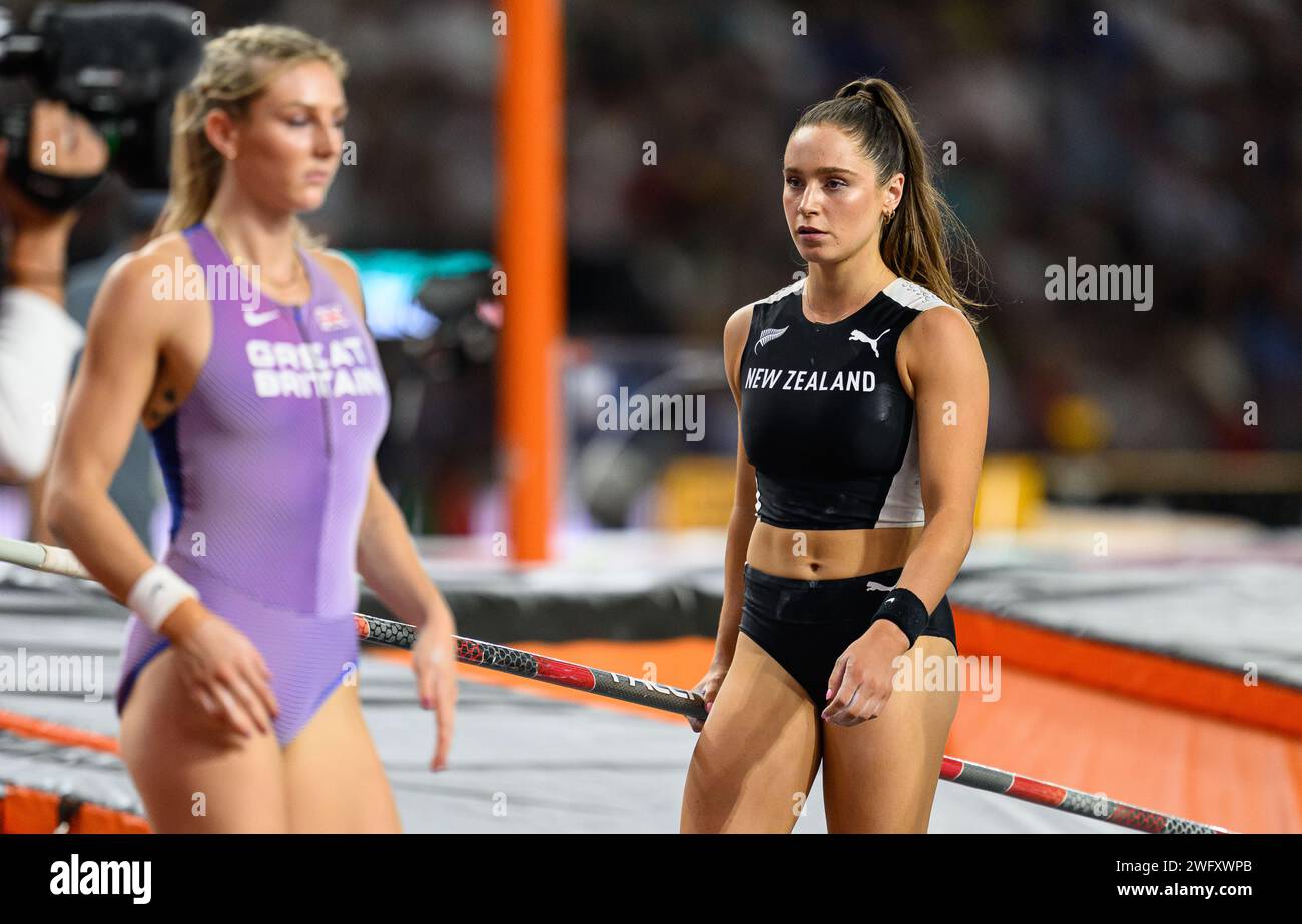 Imogen AYRIS participating in the Pole Vault at the World Athletics Championships in Budapest ...
