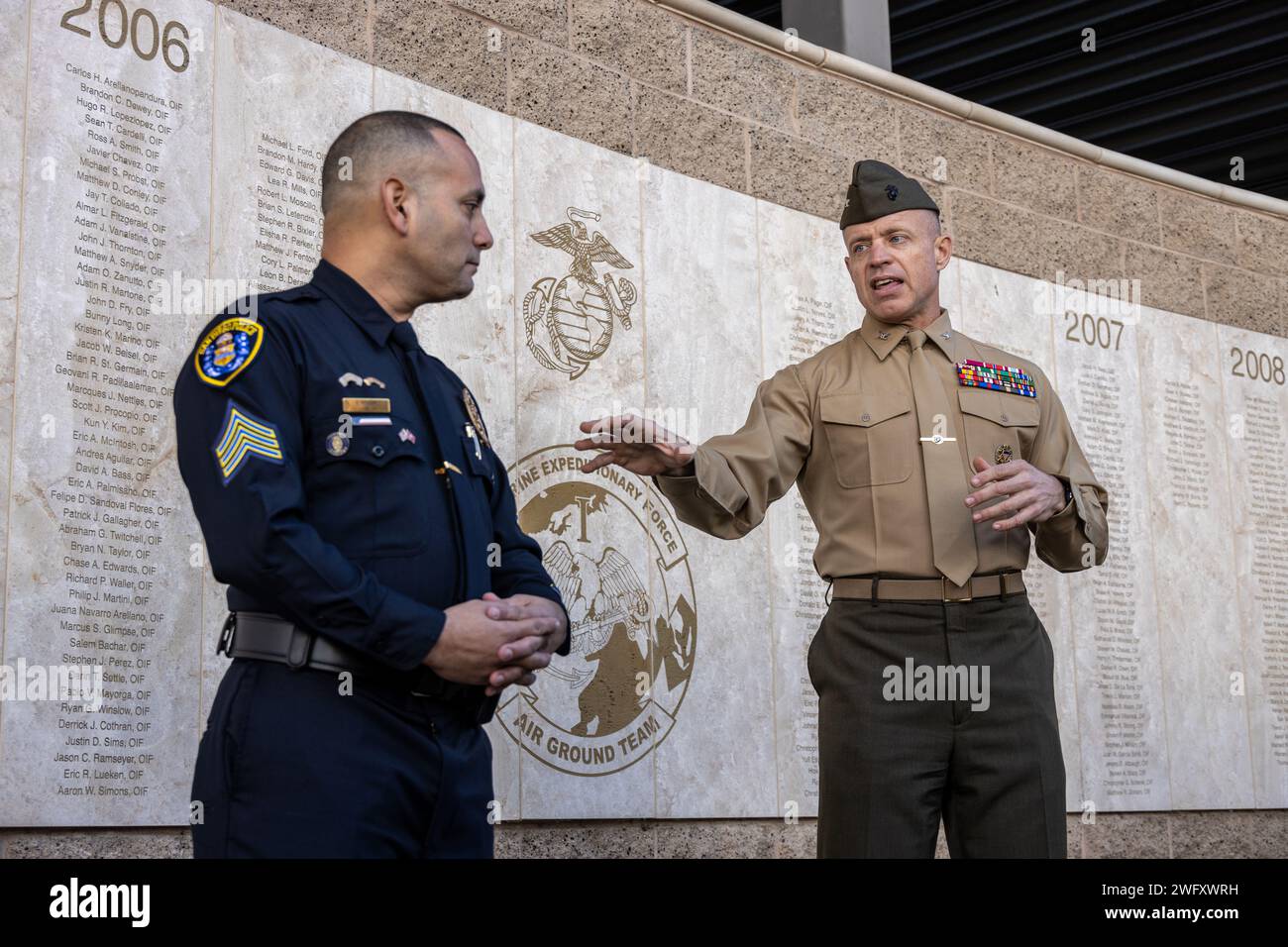 U.S. Marine Corps Col. Daniel Whitley, right, the deputy commander of ...