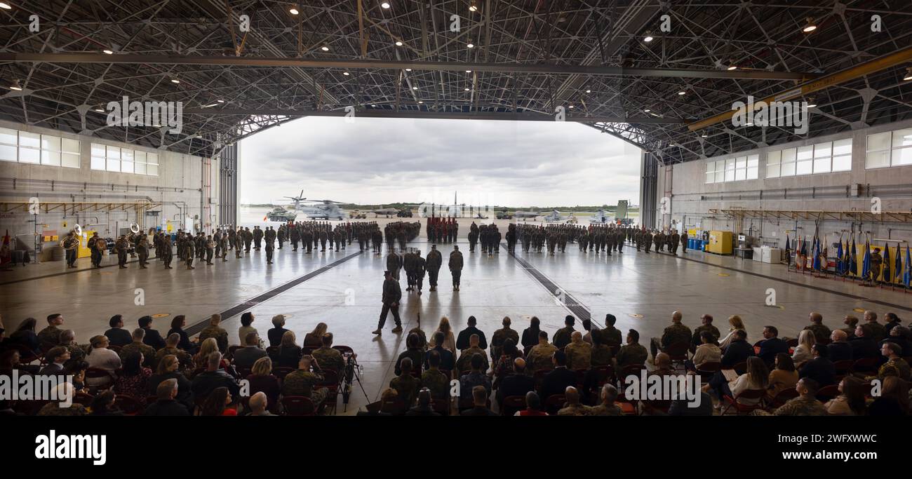 U.S. Marines with III Marine Expeditionary Force stand in formation ...