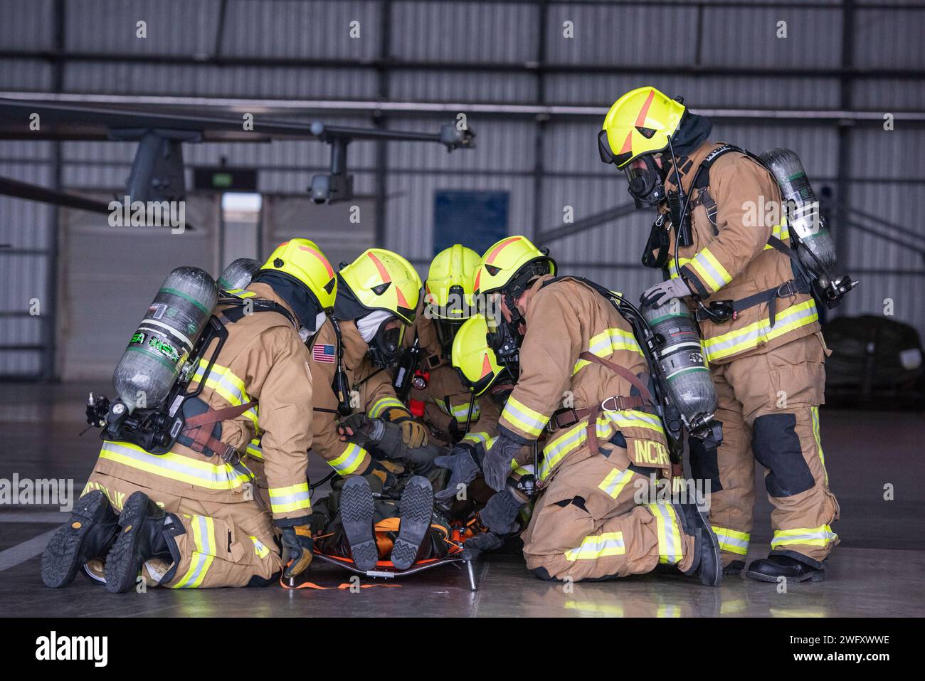 Firefighters assigned to the 39th Civil Engineer Squadron conduct a ...
