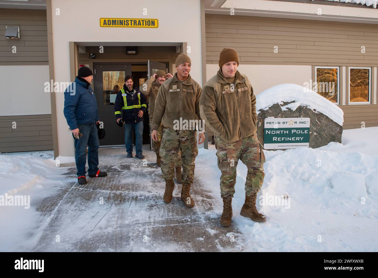 Airmen assigned to the 354th Logistics Readiness Squadron tour the ...