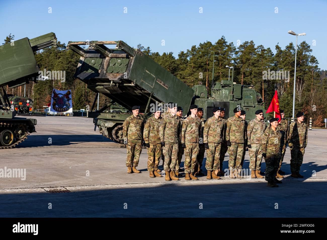 U.S. Soldiers from the 41st Field Artillery Brigade participate in the ...