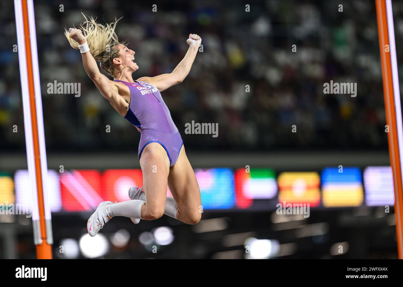 Molly CAUDERY participating in the Pole Vault at the World Athletics ...