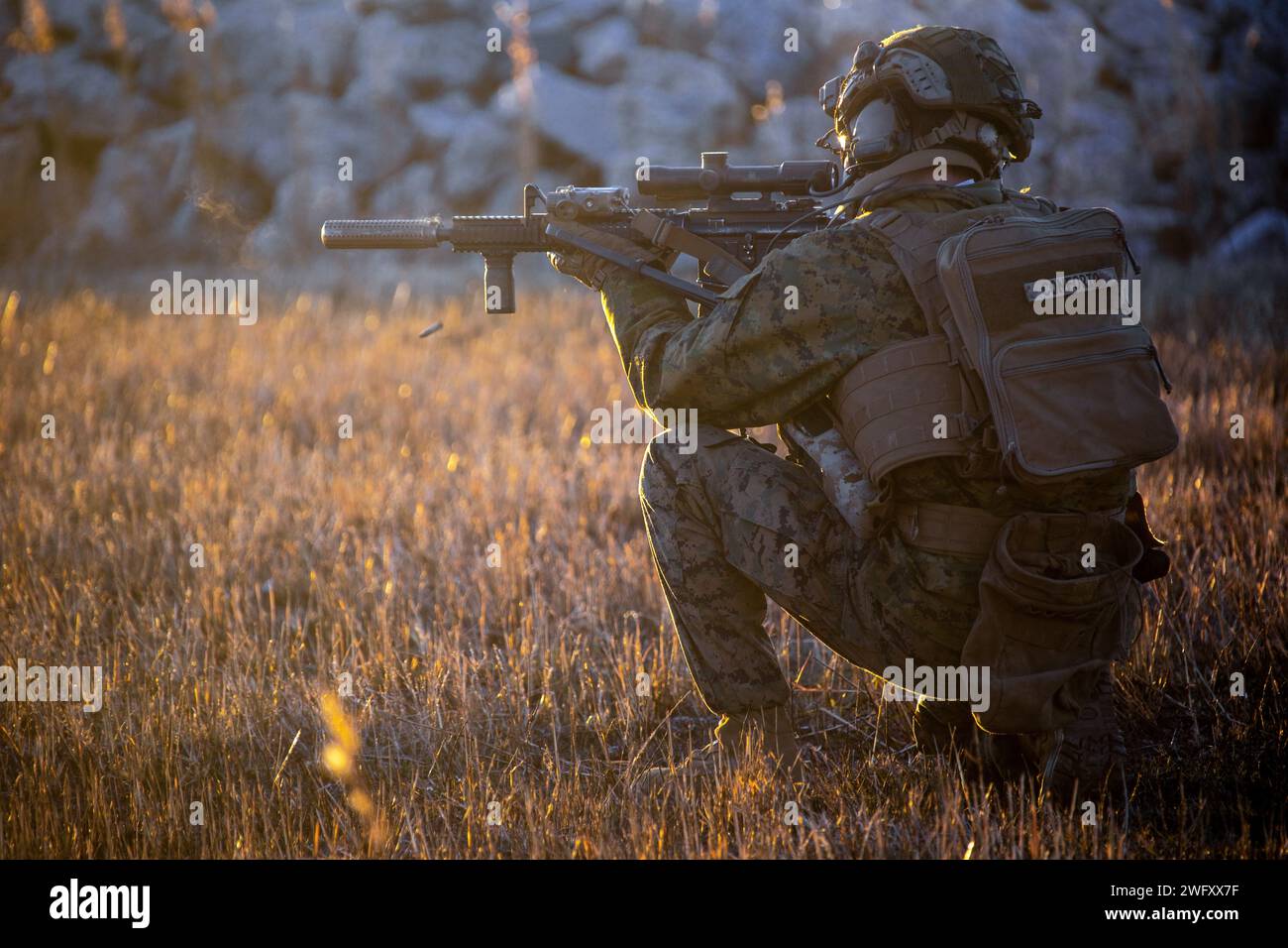 A U.S. Marine with Light Armored Reconnaissance Company, Battalion ...