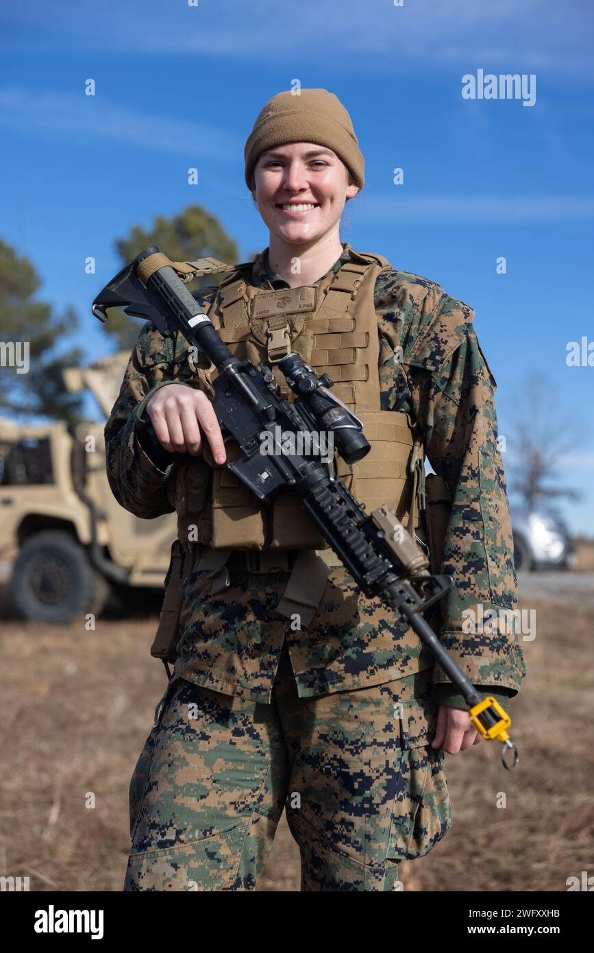 U.S. Marine Corps 2nd Lt. Audra Curtin, a motor transport officer with ...