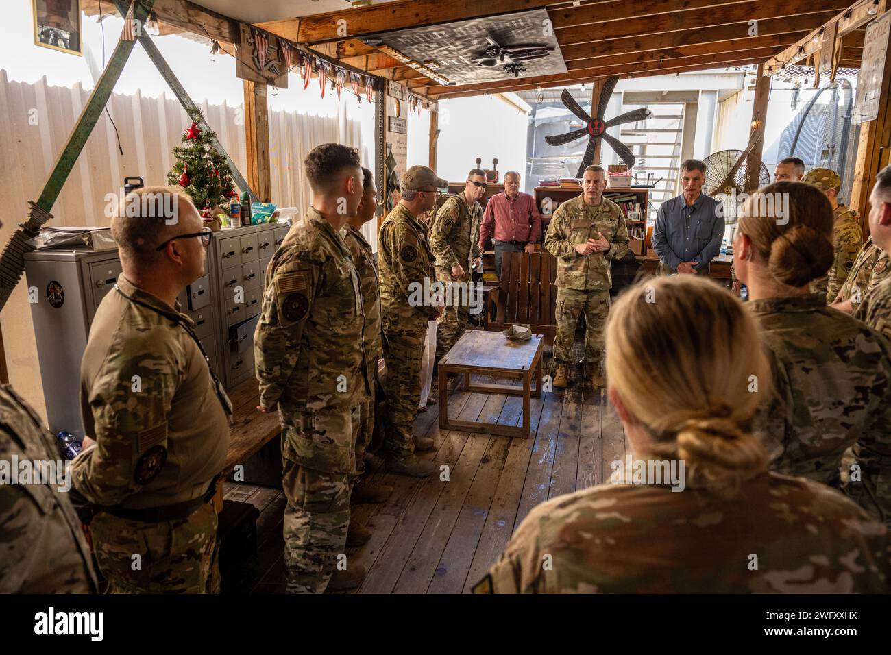 U.S. Army Maj. Gen. Gregory Porter, Wyoming Adjutant General, speaks to ...