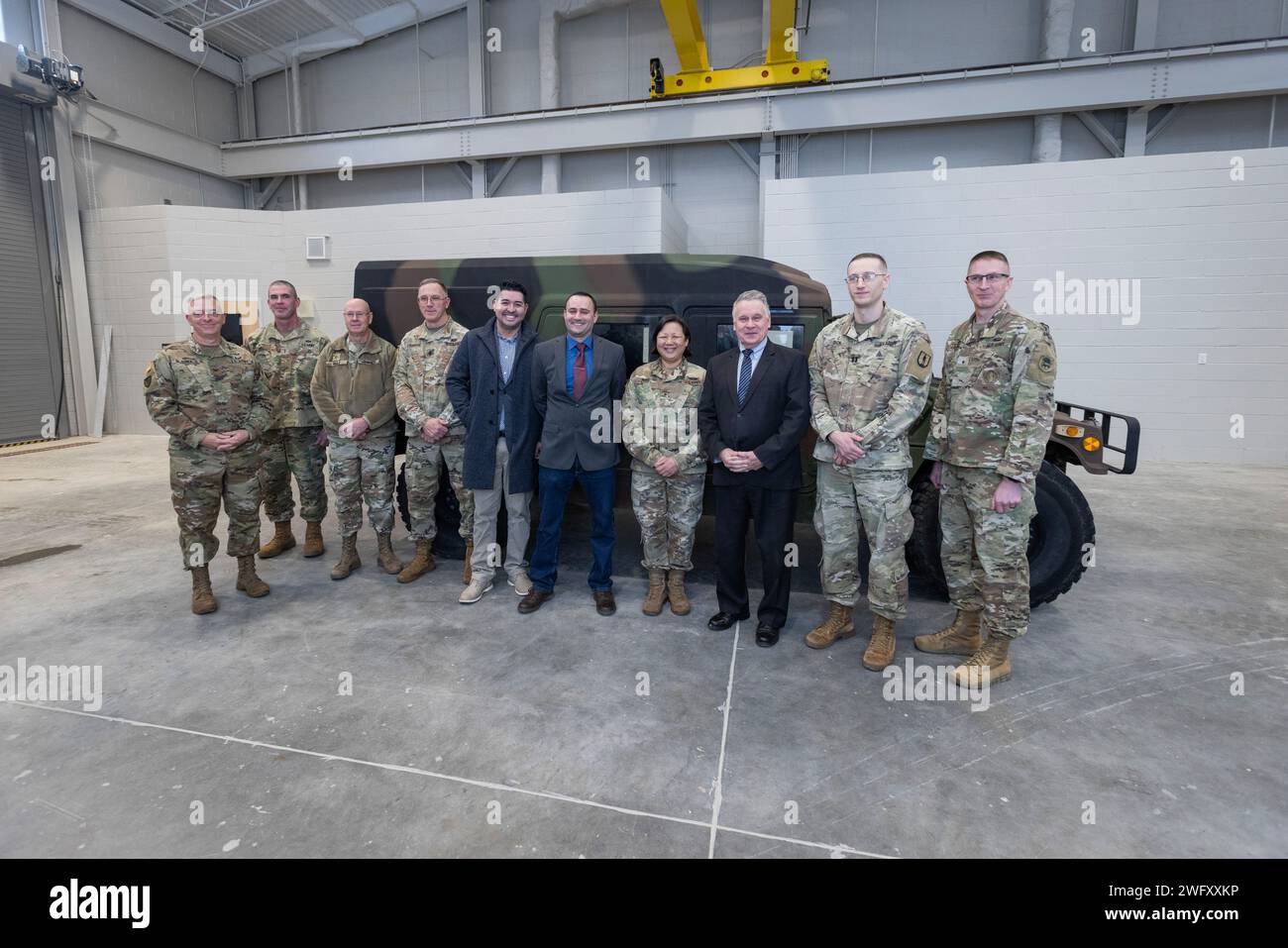 Attendees tour the National Guard Readiness Center after the ribbon ...