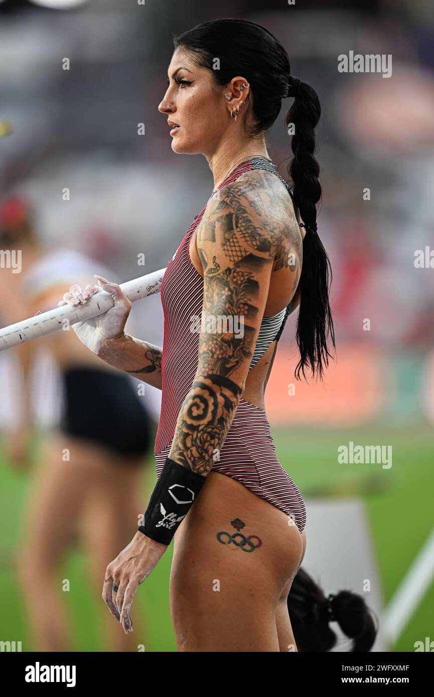 Anicka Newell Participating In The Pole Vault At The World Athletics Championships In Budapest