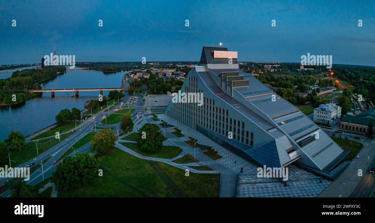 View of the Latvian National library in Riga Stock Photo - Alamy