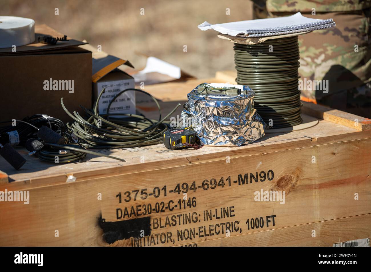 Explosive equipment that will be used during explosive breaching and ...