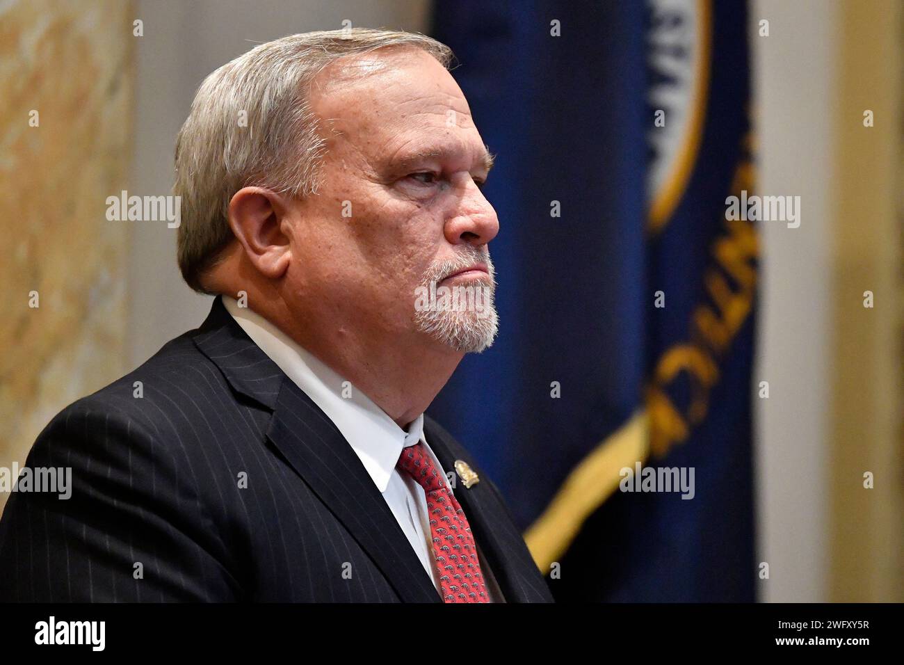 Kentucky Senate President Robert Stivers looks out over the Senate ...