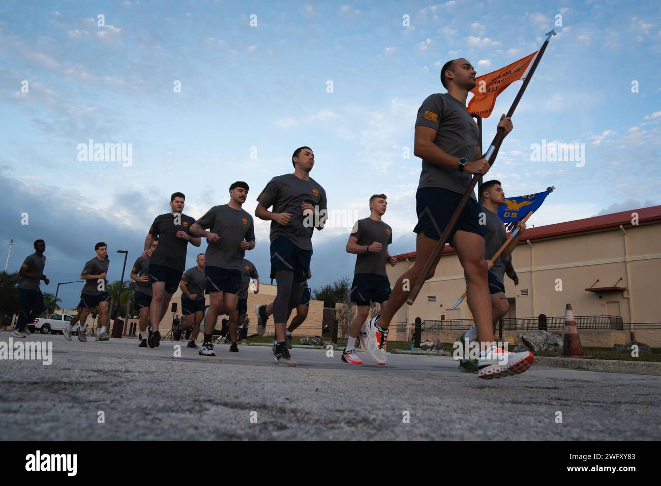 Airmen assigned to the 6th Communications Squadron begin running at the ...