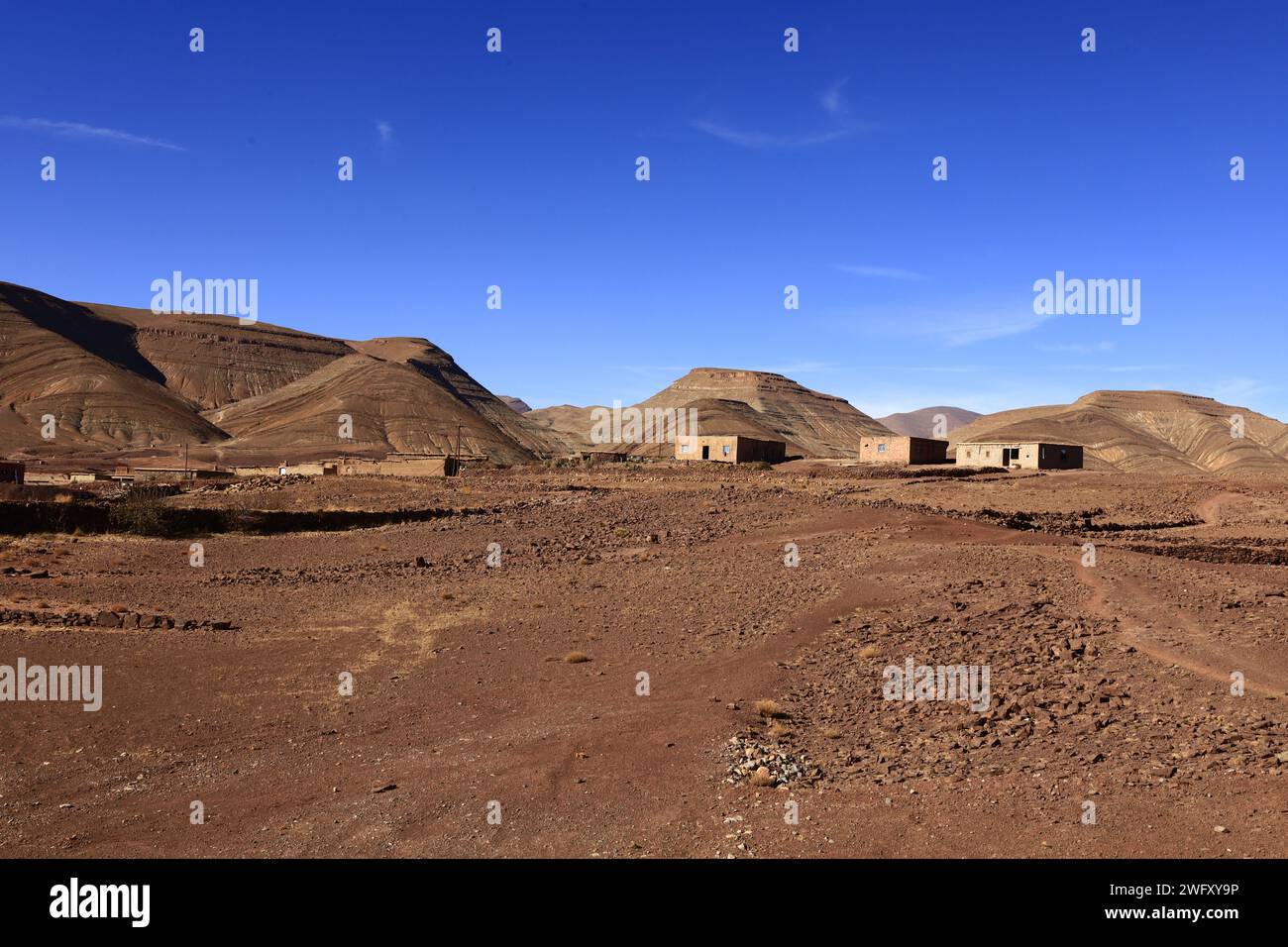 View on a ksar in the Middle Atlas is a mountain range in Morocco Stock ...