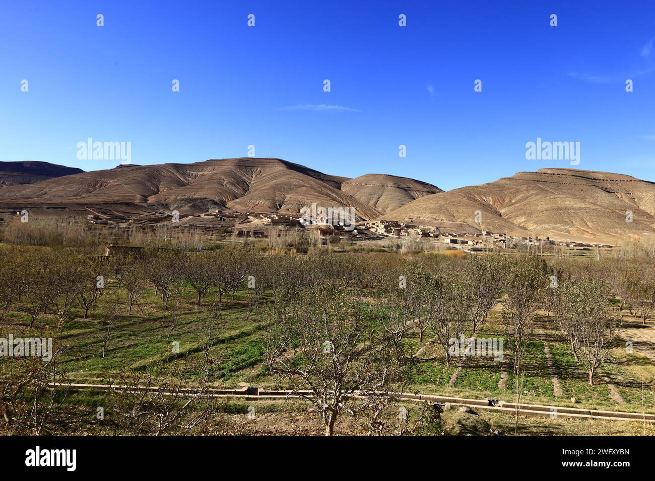 View on a ksar in the Middle Atlas is a mountain range in Morocco Stock ...