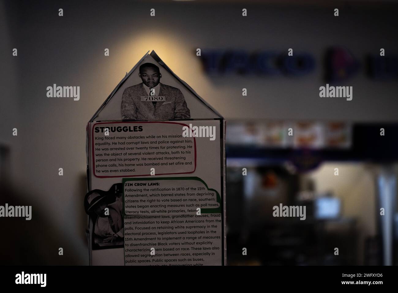 A Martin Luther King Jr. display sits on an African-American Heritage ...