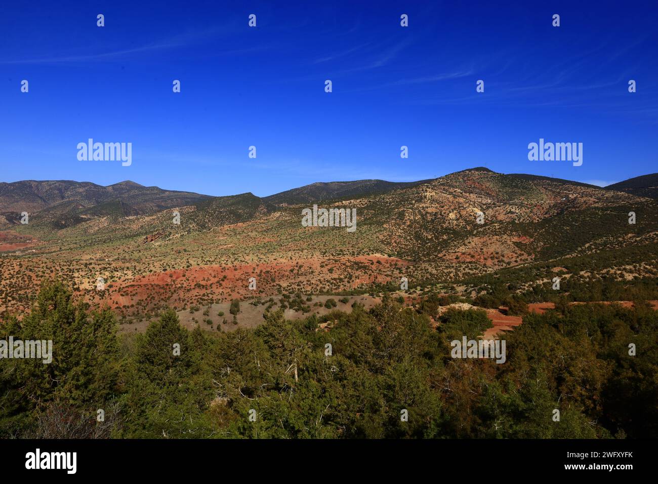 View on a mountain in the Middle Atlas is a mountain range in Morocco ...