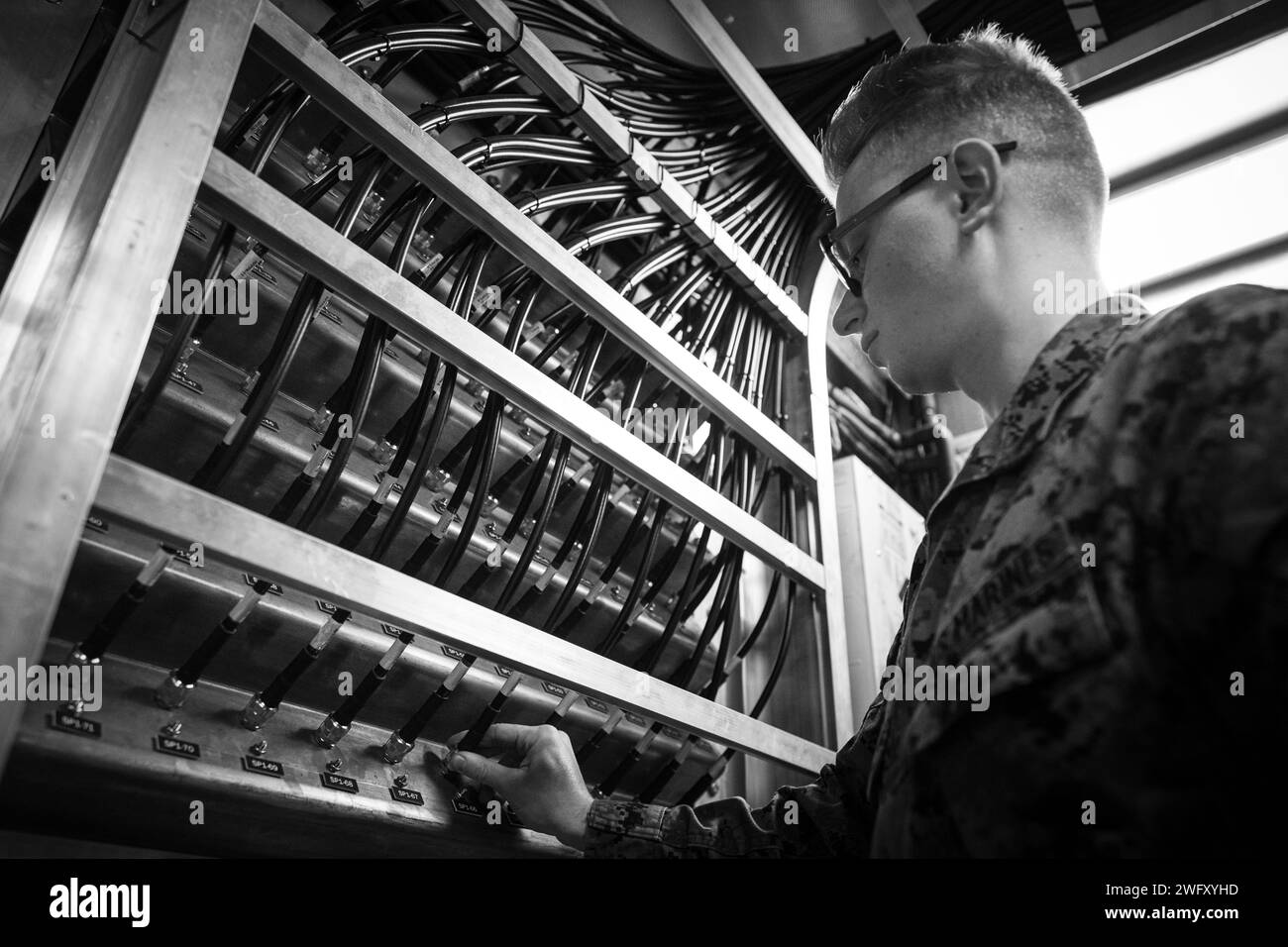 U.S. Marine Corps Cpl. Seth Doran, an aircraft communications ...