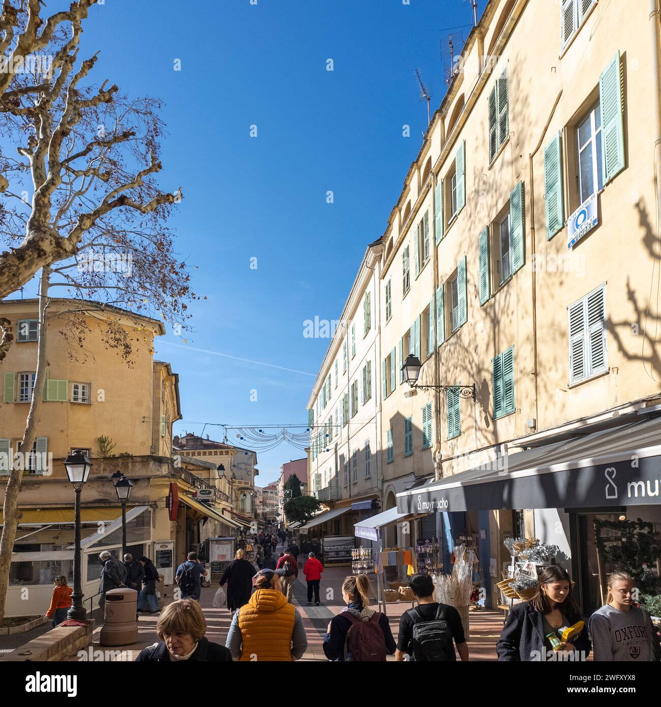 MENTON, FRANCE - JANUARY 27, 2024: Panoramic view of town of Menton ...
