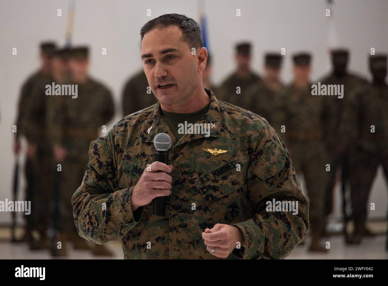 U.S. Marine Corps Col. James T. Bardo, commanding officer of Marine ...