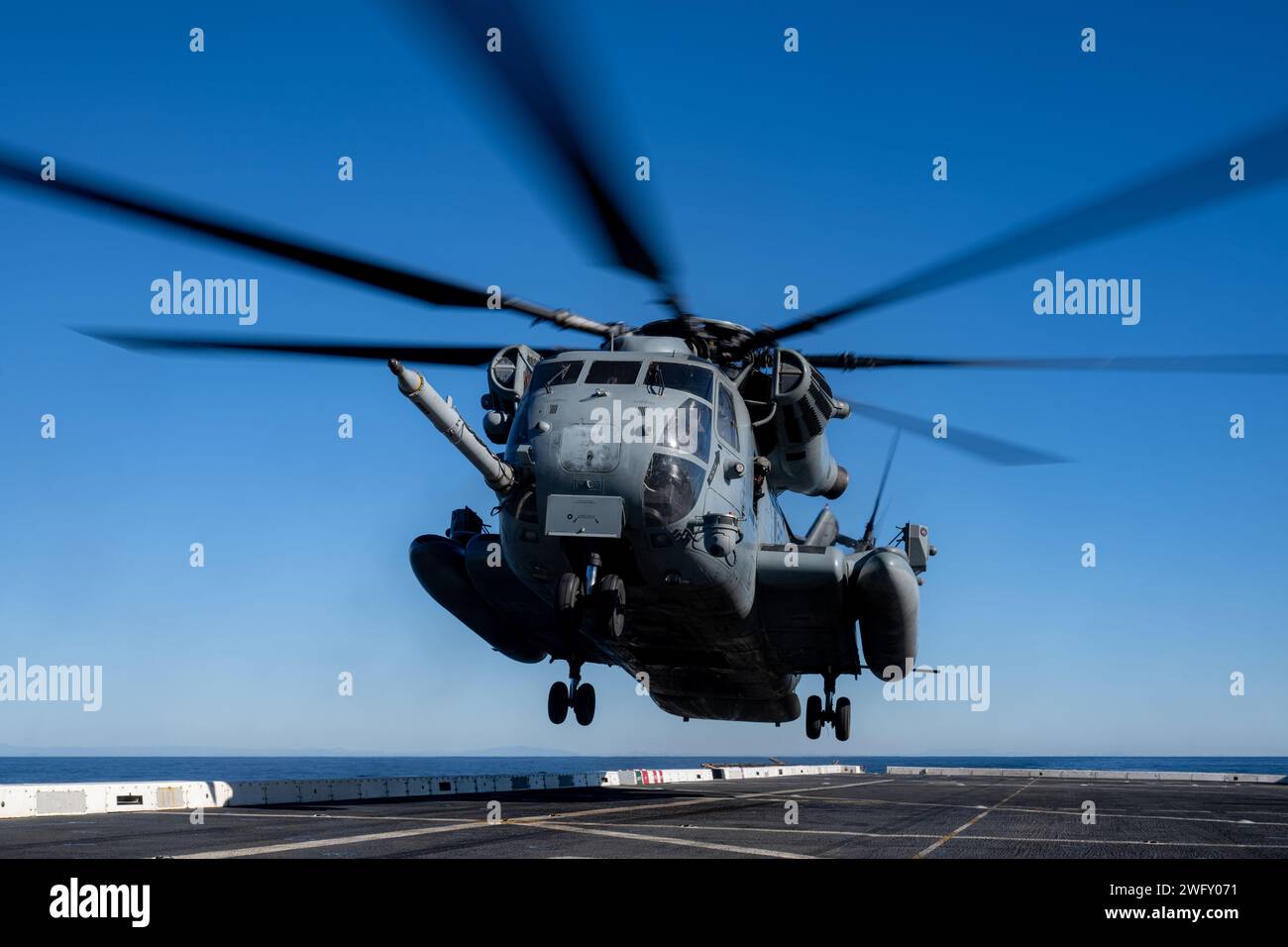 A CH-53E Super Stallion, assigned to the “White Knights” of Marine ...
