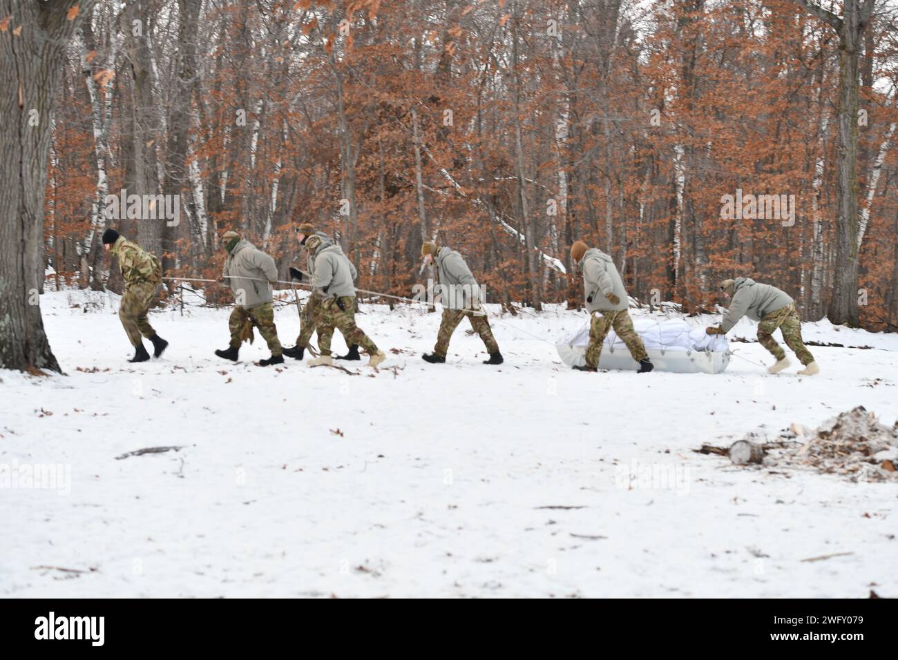 Air National Guard Security Forces specialists get ready for a hike in ...